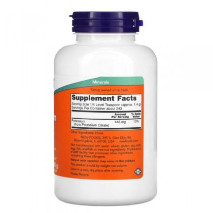 Now Foods, Potassium Citrate Pure Powder, 12 oz (340 g)